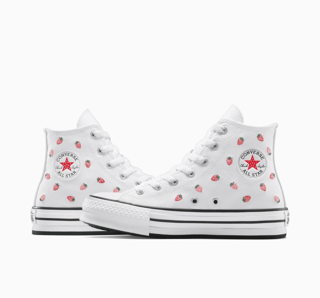 Chuck Taylor All Star EVA Lift Platform Embroidered Strawberries White ...